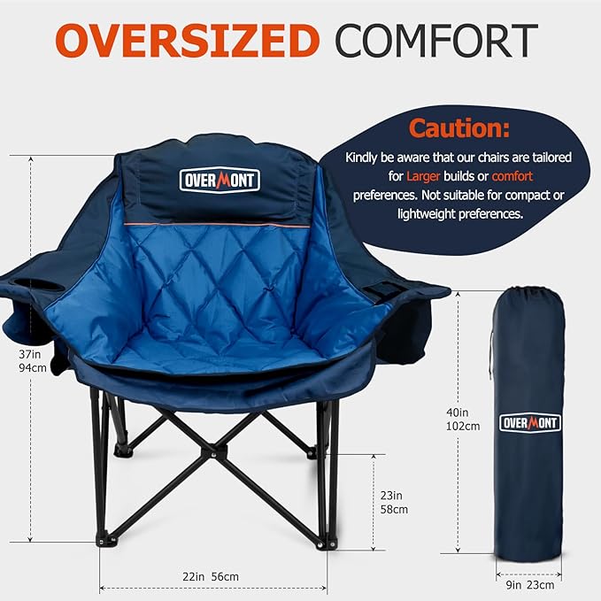 Overmont Oversized XL Camping Chair for Adults – Overmontoutdoor