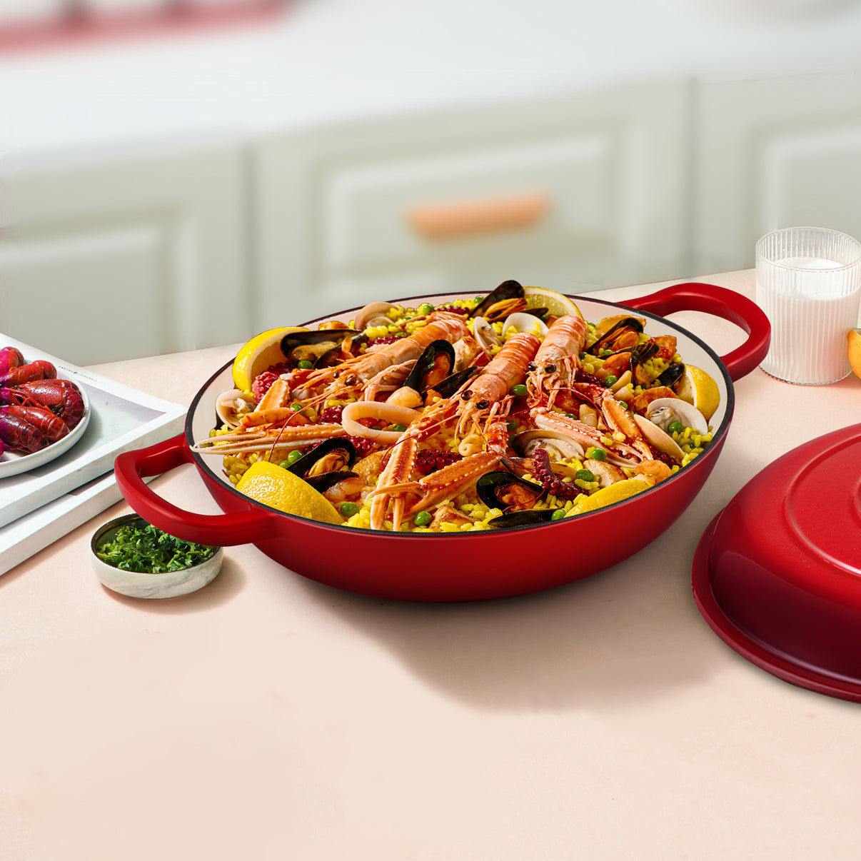 Overmont 3.2 Quart Cast Iron Enameled Braiser Cookware – Overmontoutdoor