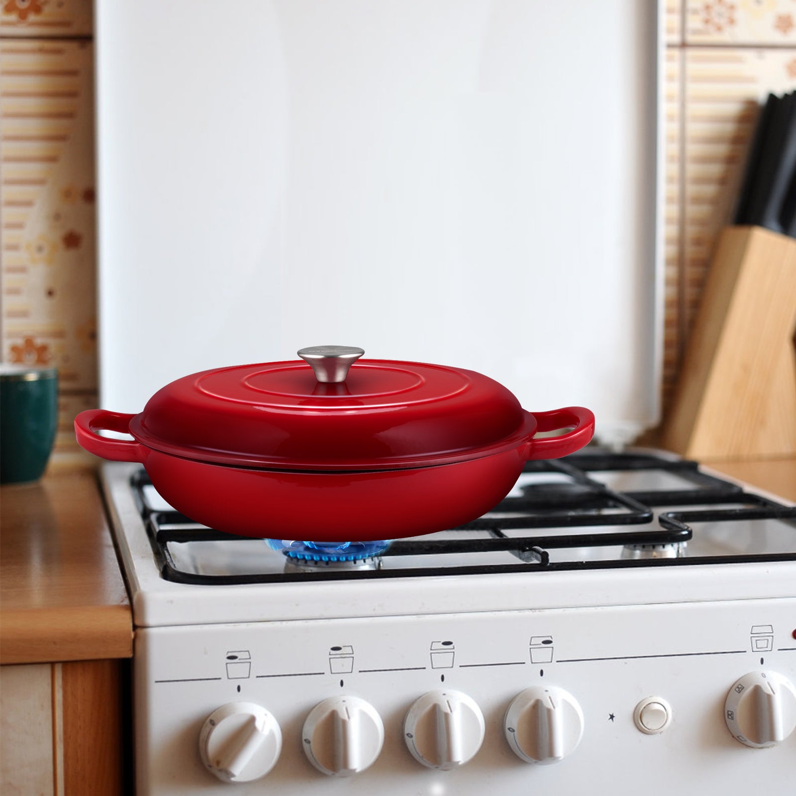 Overmont 3.2 Quart Cast Iron Enameled Braiser Cookware – Overmontoutdoor